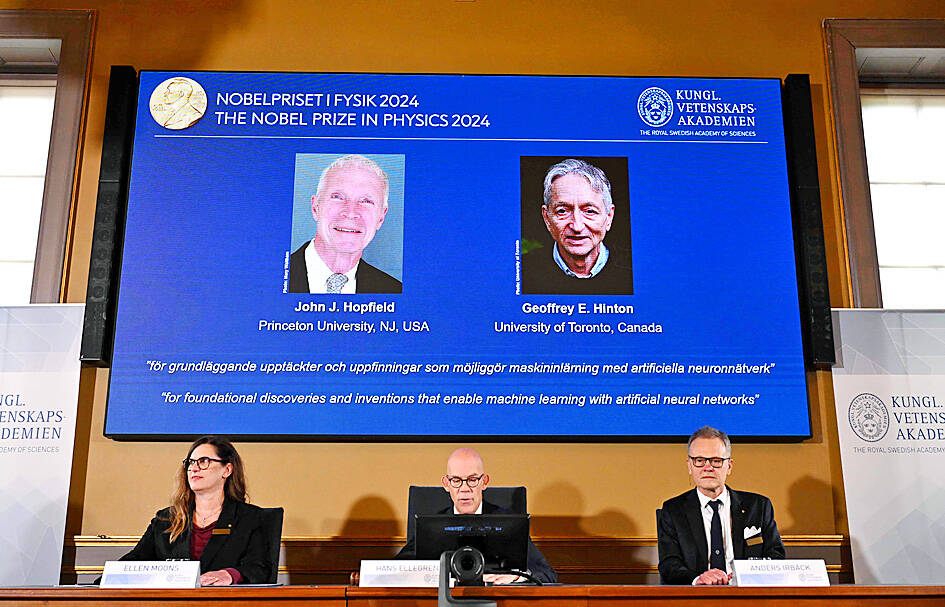 Duo wins Nobel Prize in Physics for AI breakthroughs - Taipei Times