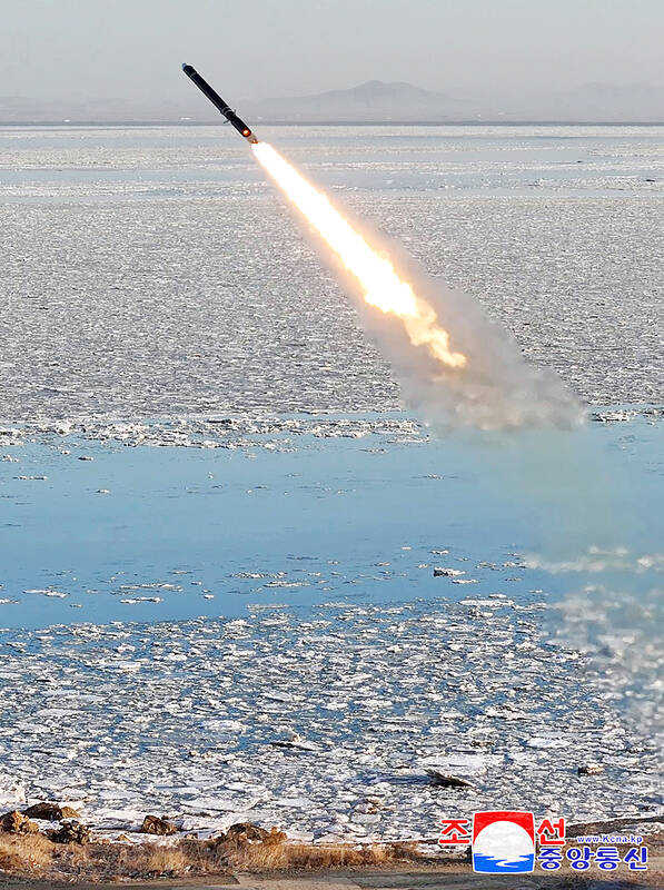 N Korea launches cruise missiles in ‘counterattack’ drill - Taipei Times